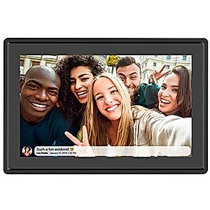 Feelcare 10.1 Inch 16GB Smart WiFi Digital Picture Frame, Send Photos or Small Videos from Anywhere, Touch Screen, 800x1280 IPS LCD Panel, Portrait and Landscape(Black)
