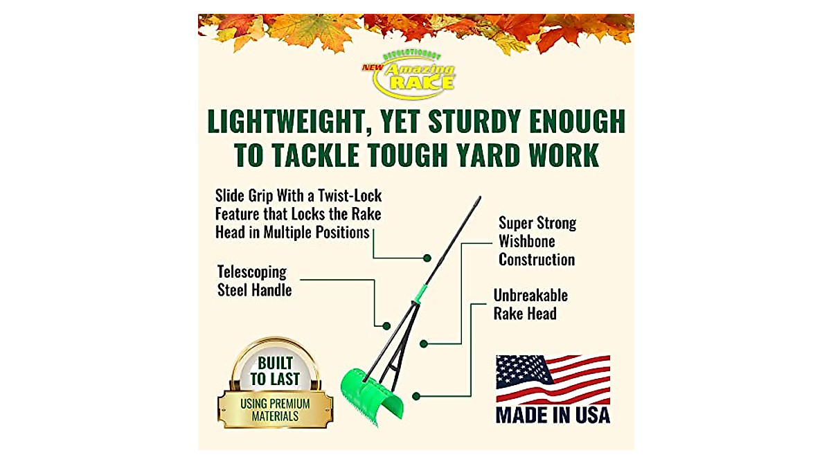 Amazing Rake - Heavy Duty Garden Tool for Easy Cleanup