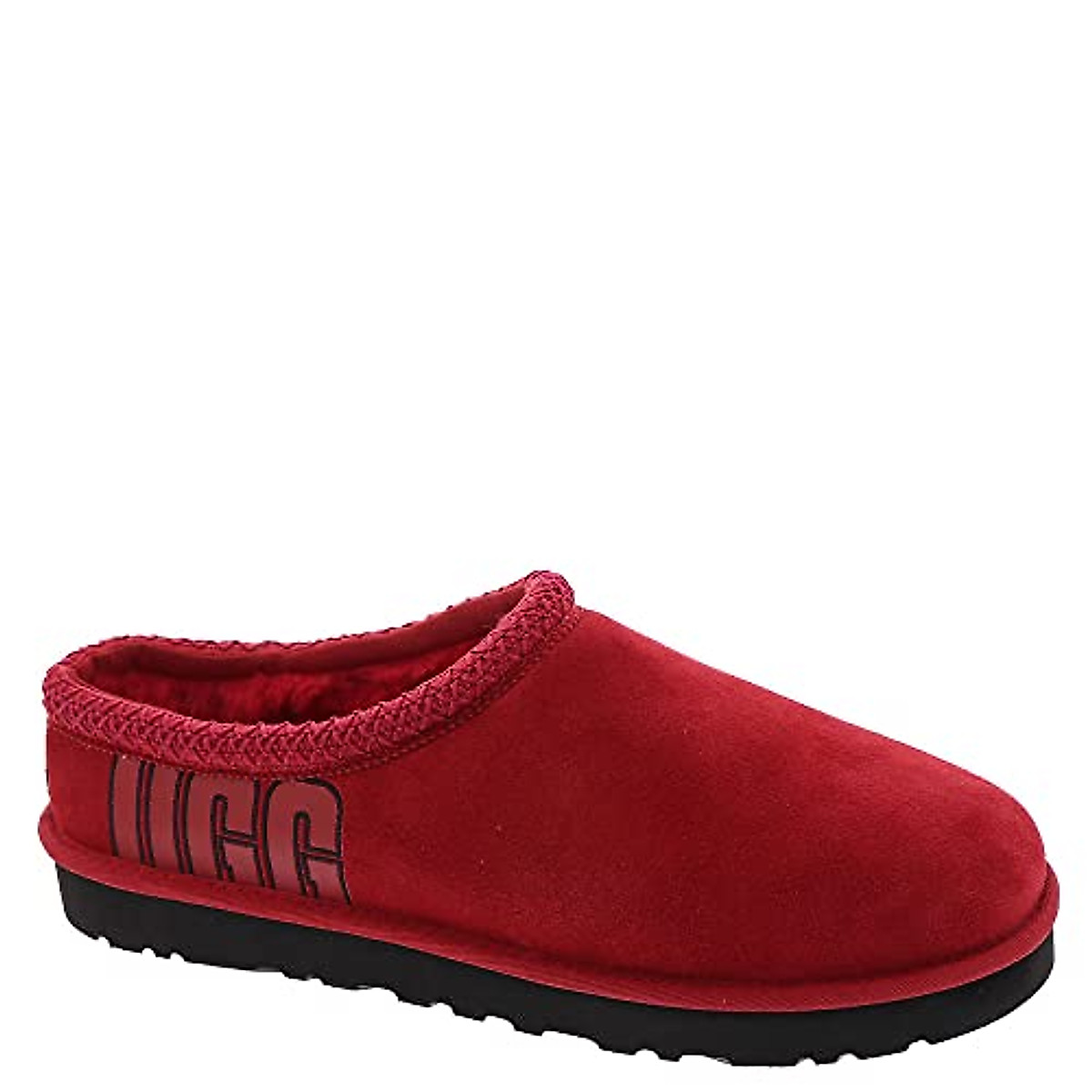 UGG Men's Tasman Graphic Outline Slipper, Black/Samba RED, 9