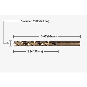 BEILI TOOLS HSS M35 Cobalt Twist Drill Bits, Pack of 10 (5.5mm, 7/32")