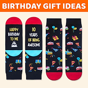 Zmart 10 Year Old Birthday Gifts for Boys - Socks for Tween Boys Girls Age 10, 10 Year Old Boy Gift Ideas, Presents for 10 Year Olds, Black