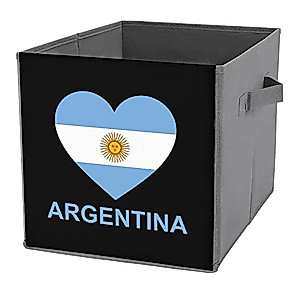 Love Argentina Collapsible Storage Bins Basics Folding Fabric Storage Cubes Organizer Boxes with Handles