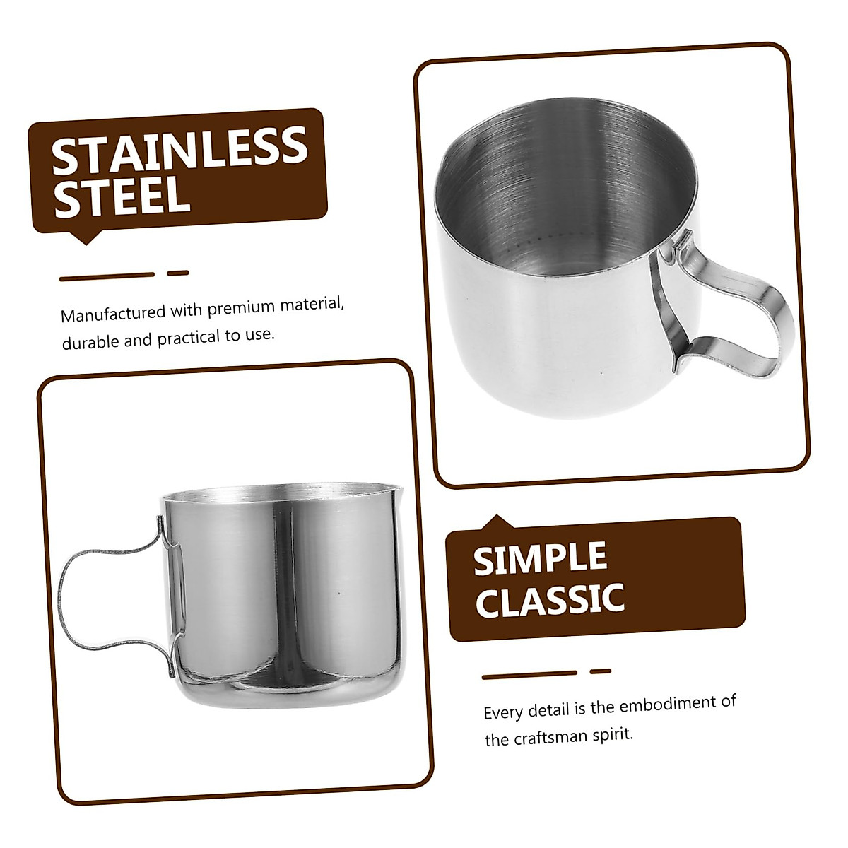 SHOWERORO 1pc Latte Coffee Cup Coffee Espresso Mini Coffee Pot Milk Frother Cup Espresso Steaming Pitchers Milk Frothing Cup Espresso Coffee Small Milk Cup Milk Tea Stainless Steel