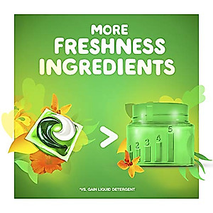 Gain Flings Liquid Laundry Detergent, Island Fresh Scent, 35 Count, HE Compatible