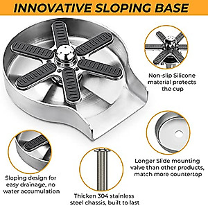 Metal Glass Washer For Kitchen Sink,360 Rotate sprayer, Glass Cleaner For Sink, Glass Cleaner Sink Attachment,Bottle Washer For Sink,Cup Washer Sink Attachment,cup rinser for sink,cup washer for sink