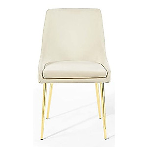 Modway Viscount Performance Velvet Dining Chairs - Set of 2, Gold Ivory