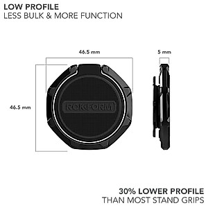 Rokform - Magnetic Sport Ring Grip and Stand, Thin Metal Cell Phone Ring Holder, Specially Designed for Rokform iPhone & Samsung Twist Lock Cases (Black)