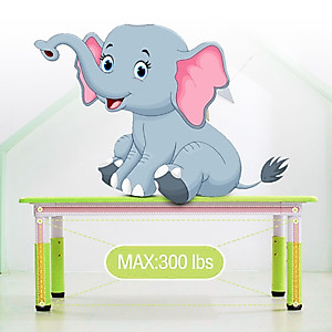 MilleLoom Kids Table and Chair Set, Height Adjustable Toddler Arts & Crafts Table and 6 Chair Set for Ages 2-10,Max 300lbs Kids Activity Art Table for Classroom Daycares,Home