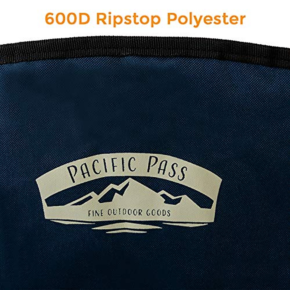 Pacific Pass Quad Camp Chair w/ Built-In Cooler and Cup Holder, Includes Carry Bag - Navy/Gray