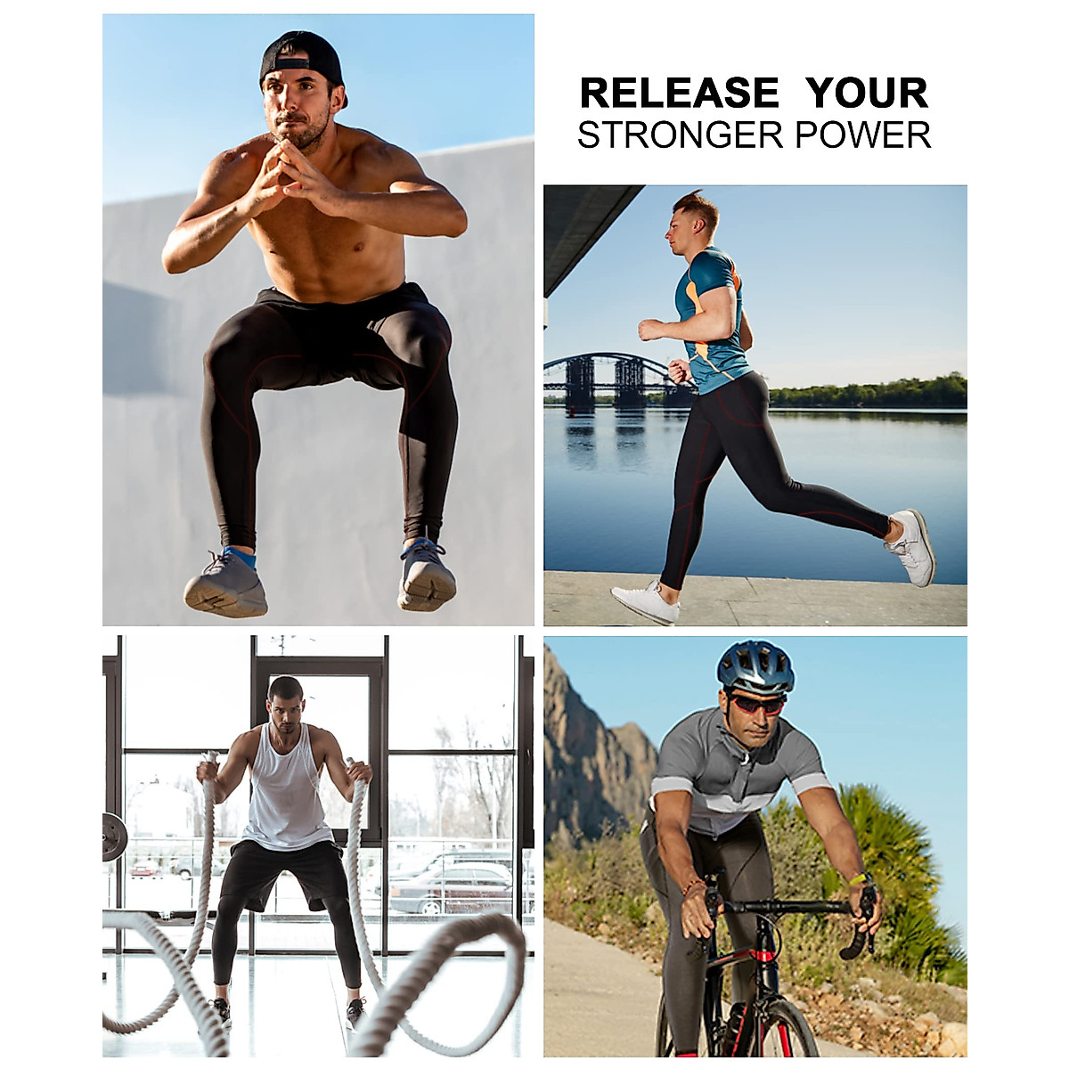 Milin Naco Men's Compression Pants Compression Leggings Sports Compression Pants & Tights Running Tights Ski Base Layer