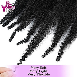 Pre-Separated Spring Twist Hair 24 Inch Long 6 Packs Soft Afro Twist Crochet Hair with Toka for Distressed Butterfly Locs Synthetic Marley hair Twist Braids Hair Extensions For Black Women (1B#)