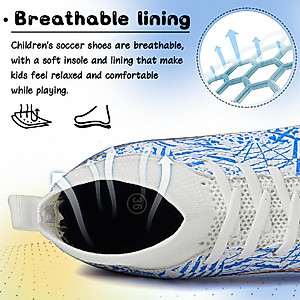 Soccer Cleats Kids Boys Girls Football Cleats Zapatos de Futbol Outdoor Soccer Shoes Tacos de Futbol Para Niños Youth Baseball Cleats Professional Training Football Shoes Turf High Top Football Boots