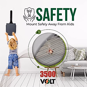 SBL Home Electric Fly Swatter Racket, Electric Mosquito Swatter, Bug Zapper Racket, Electric Fly Bat with Patented Wall Case, Gray, Black (1 Pack)