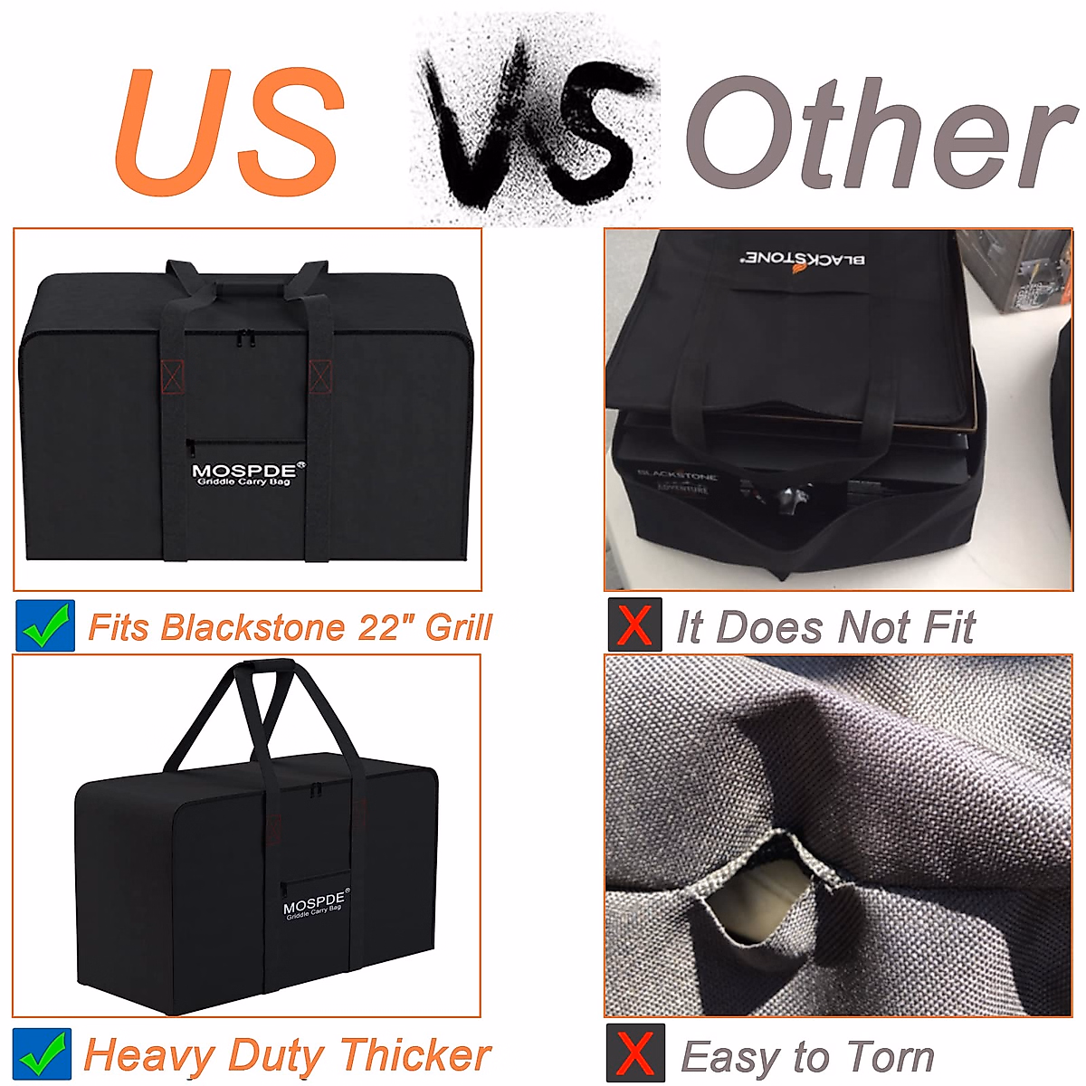 Griddle Carry Bag and Cover Fits for Blackstone 22 Inch 17 Inch Table Top Griddle with Grill Cover and Stand, Fits Blackstone 22" 17" Grill Griddle with The Lid and Stand