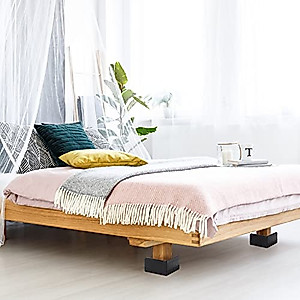 Diveken 1.5 inch Furniture Risers, Bed Riser Heavy Duty, Desk Table Sofa Couch Lifts, Black Adjustable Risers(Set of 4)