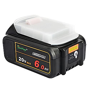 waitley 20V 6.0Ah Lithium Ion Replacement Battery Compatible with Dewalt DCB200 DCB206 DCB203 DCB204 DCD780 DCD785 DCD795 DCF885 DCF895 DCS380 DCS391 Battery Tools