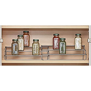 iDesign Classico Expandable Kitchen Spice Rack for Kitchen Pantry, Cabinet, Countertops - 3-Tier, Silver