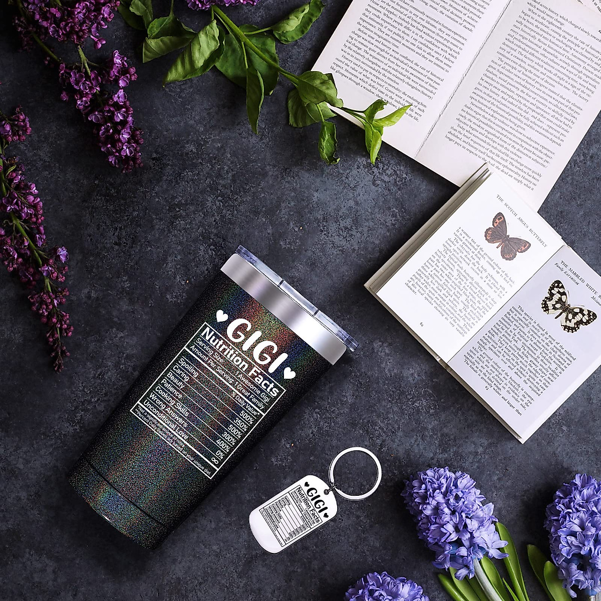 SpenMeta Gigi Gifts for Grandma - Gigi Mothers Day Gift, Gigi Nutrition Facts Tumbler - Mothers Day Gift for Grandma, Birthday, Christmas Gift for Gigi - 20oz Gigi Tumbler Cup