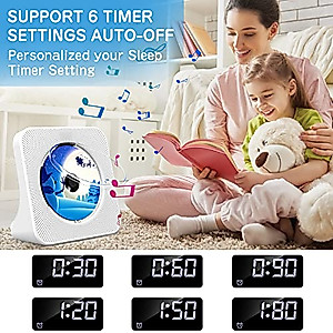 CD Player Desktop CD Player with Speakers CD Players for Home Bluetooth 5.0 with Remote Control KOVCDVI with Dust Cover Display FM Radio Timer USB AUX Headphone Port