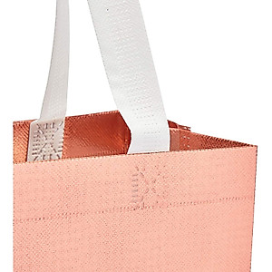 Sparkle and Bash Reusable Grocery Tote Bag for Shopping (Large, Rose Gold, 20 Pack)
