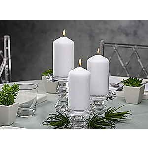 BOLSIUS Set of 6 White Pillar Candles - 3x6 inch Unscented 65 Hour Long Lasting Candles - Dripless Clean Burning Smokeless Dinner Candle - Perfect for Wedding Candles, Parties and Special Occasions