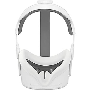 Jayol Silicone Cover for Oculus Quest 2, Sweatproof, Soft and Washable (Face Cover, White)