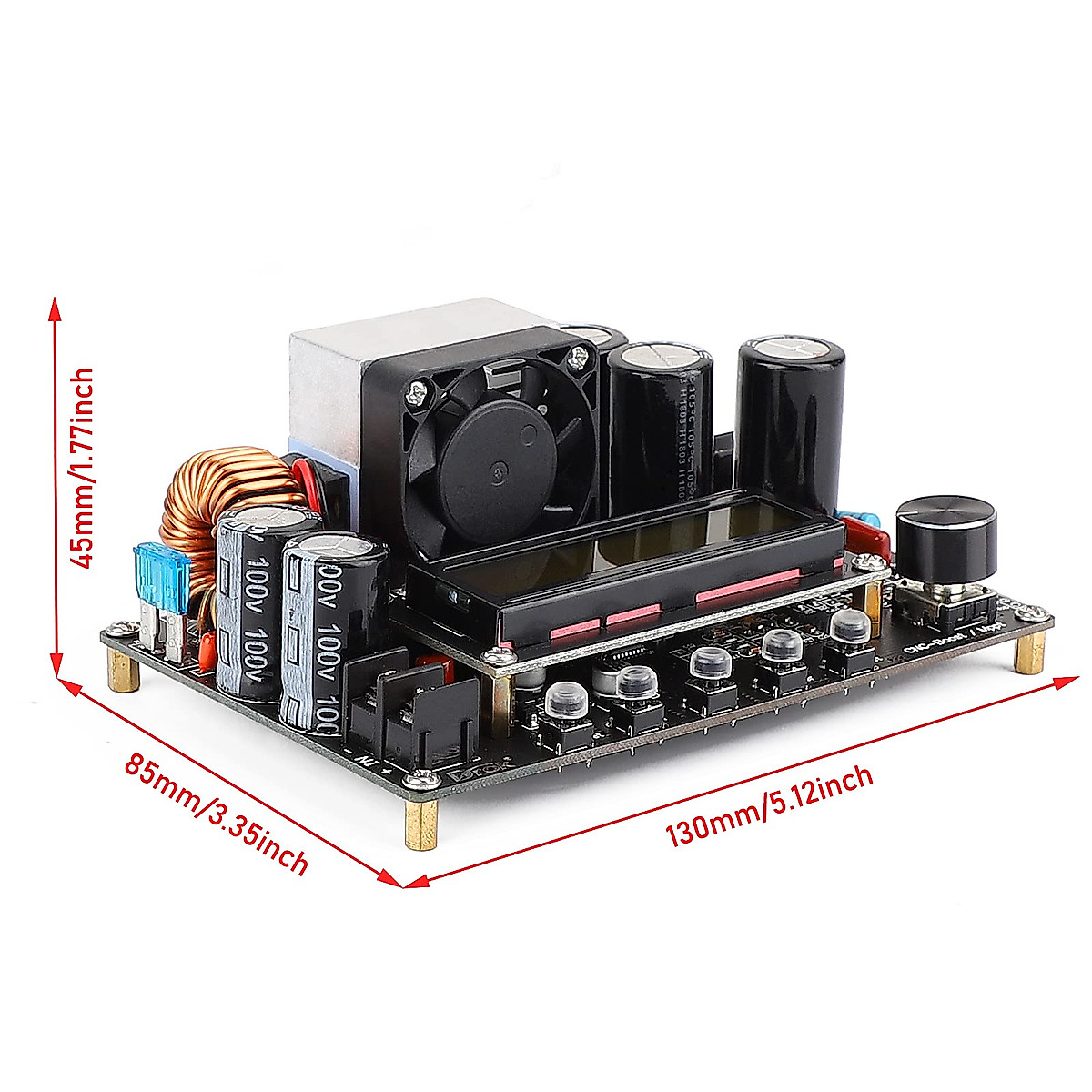 DROK DC Boost Converter, CNC 10V-65V to 12V-120V DC to DC 12V 24V 36V 48V 12A 800W Adjustable Power Supply Voltage Regulator Module, Solar Panel MPPT Charging, with Cooling Fan
