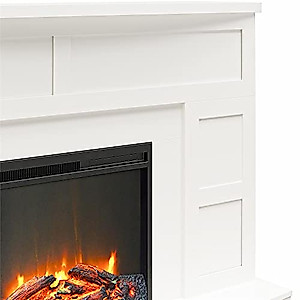 Ameriwood Home Barrow Creek Mantel with Fireplace, White