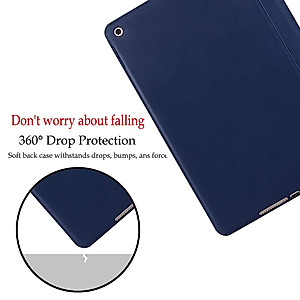 for iPad 9.7 Case 2018 iPad 6th Generation Case / 2017 iPad 5th Generation Case, Slim Fit Lightweight Smart Cover with Soft TPU Back Case for iPad 9.7 2018/2017 with Sleep/Wake - Dark Blue