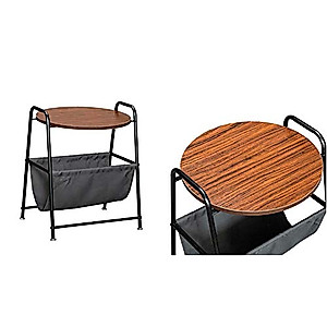3153 - Wood End Table SideTable Nightstand with Storage Basket for Living Room – QQ09