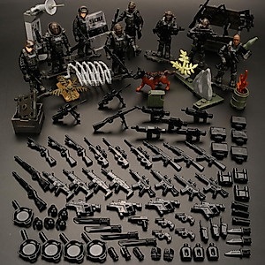 Ulanlan Building Set - Military Vehicle with 8 Mini Soldiers, 70+ Weapons & Accessories, Army Building Toys for Kids & Boys 6+