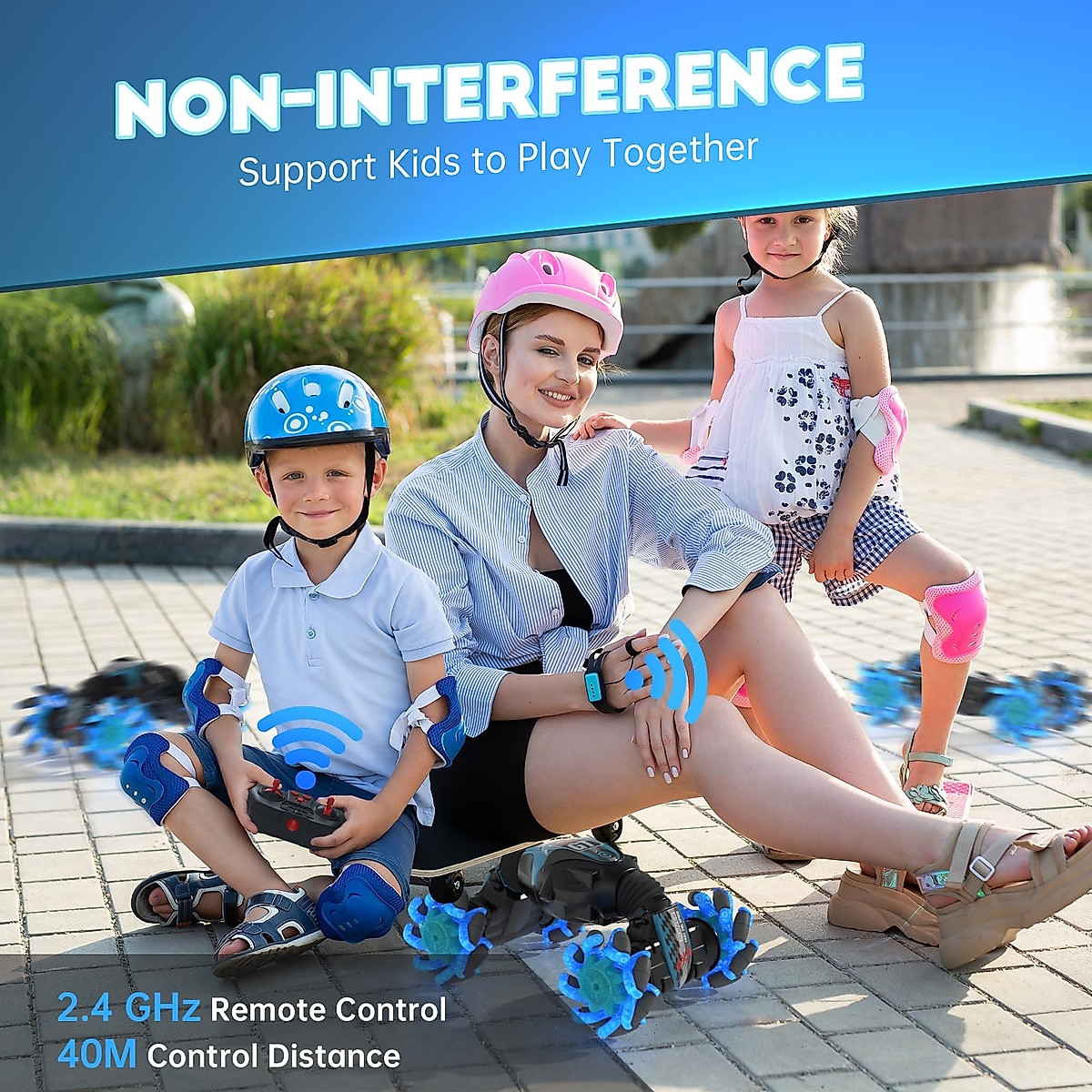 360° Rotating Gesture Sensing 4WD Stunt Car with Lights Music, Hand Controlled RC Car for 6-12 Year Olds