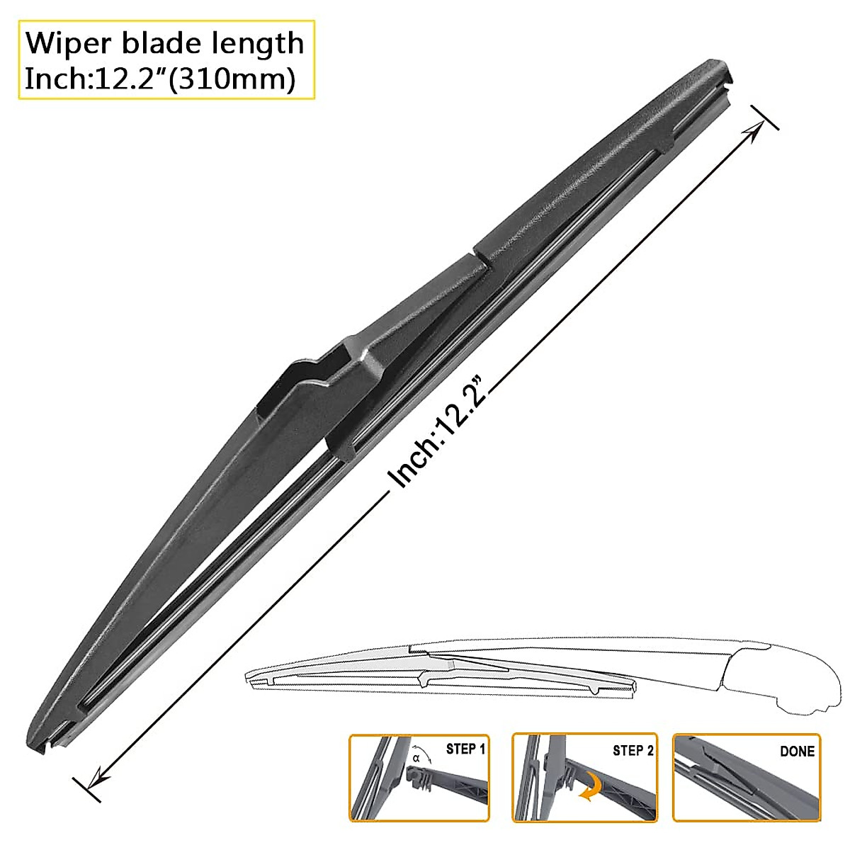 AUTOBOO 26"+16" Windshield Wipers with 12" Rear Wiper Blade Replacement for Toyota RAV4 2019 2020 2021 2022 2023,Mazda 5 2015 2014 2013 2012 2011 2010-2006 -Original Factory Quality (Pack of 3)