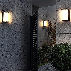 WENZIFI Outdoor Wall Lights 12W LED Wall Sconces IP65 Waterproof Wall Lamps Black Finish Die Cast Aluminum Wall Mounted Lamps for Porch Courtyards Garage Foyer Front Door