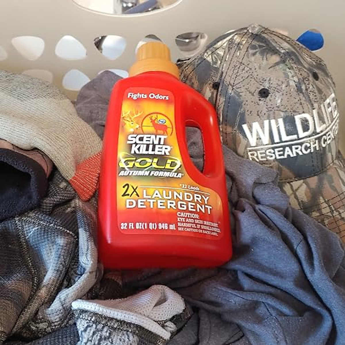 Scent Killer Gold Autumn Formula Odor Eliminator Laundry Detergent for Hunting Gear, 32 Fluid Ounces