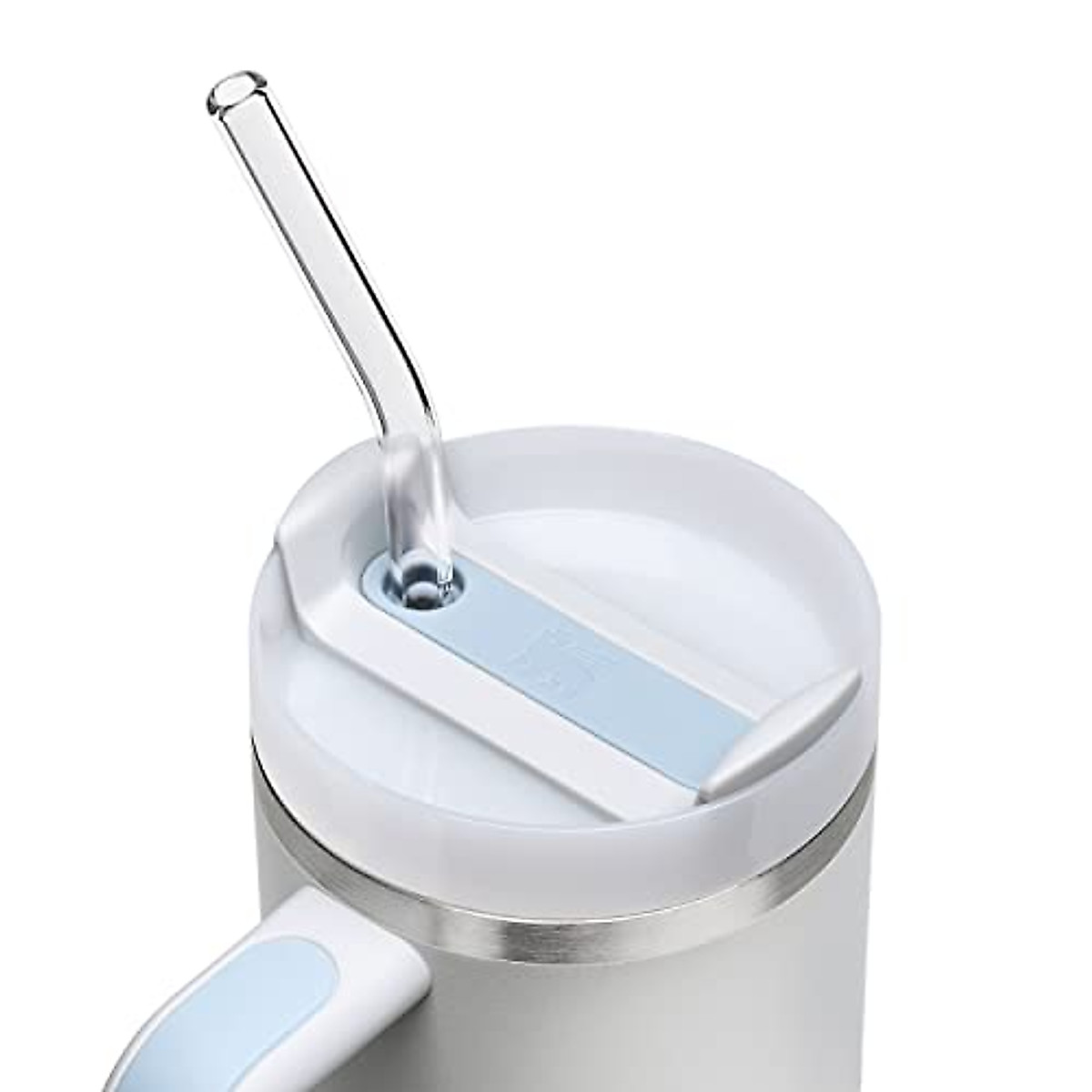 Halm Glass Straws - 6 Long 12 inch Bent Reusable Drinking Straws + Plastic-Free Cleaning Brush - Perfect for Bottles - 30 cm Made in Germany - Dishwasher Safe - Eco-Friendly