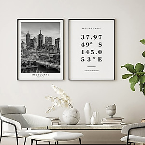 Dear Mapper Melbourne Australia View Abstract Road Modern Map Art Minimalist Painting Black and White Canvas Line Art Print Poster Art Print Poster Home Decor (Set of 3 Unframed) (12x16inch)
