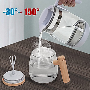 VAlinks Self Stirring Coffee Mug, Glass Electric Self Mixing Cup with Lid & Handle, 400ml Auto Self Stirring Cup To Stir Coffee, Mixed Milk, Powder for Office Home (2*AAA Battery Power)