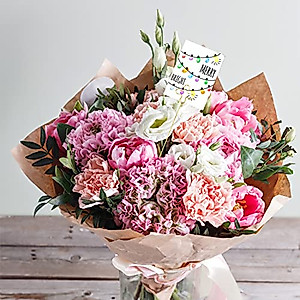 KIMOBER 30PCS Metal Floral Place Card Holder,13.4 Inch Golden Clover Flower Picks Photo Memo Clips Gift Card Holder for Flower Arrangements,Wedding and Birthday Party