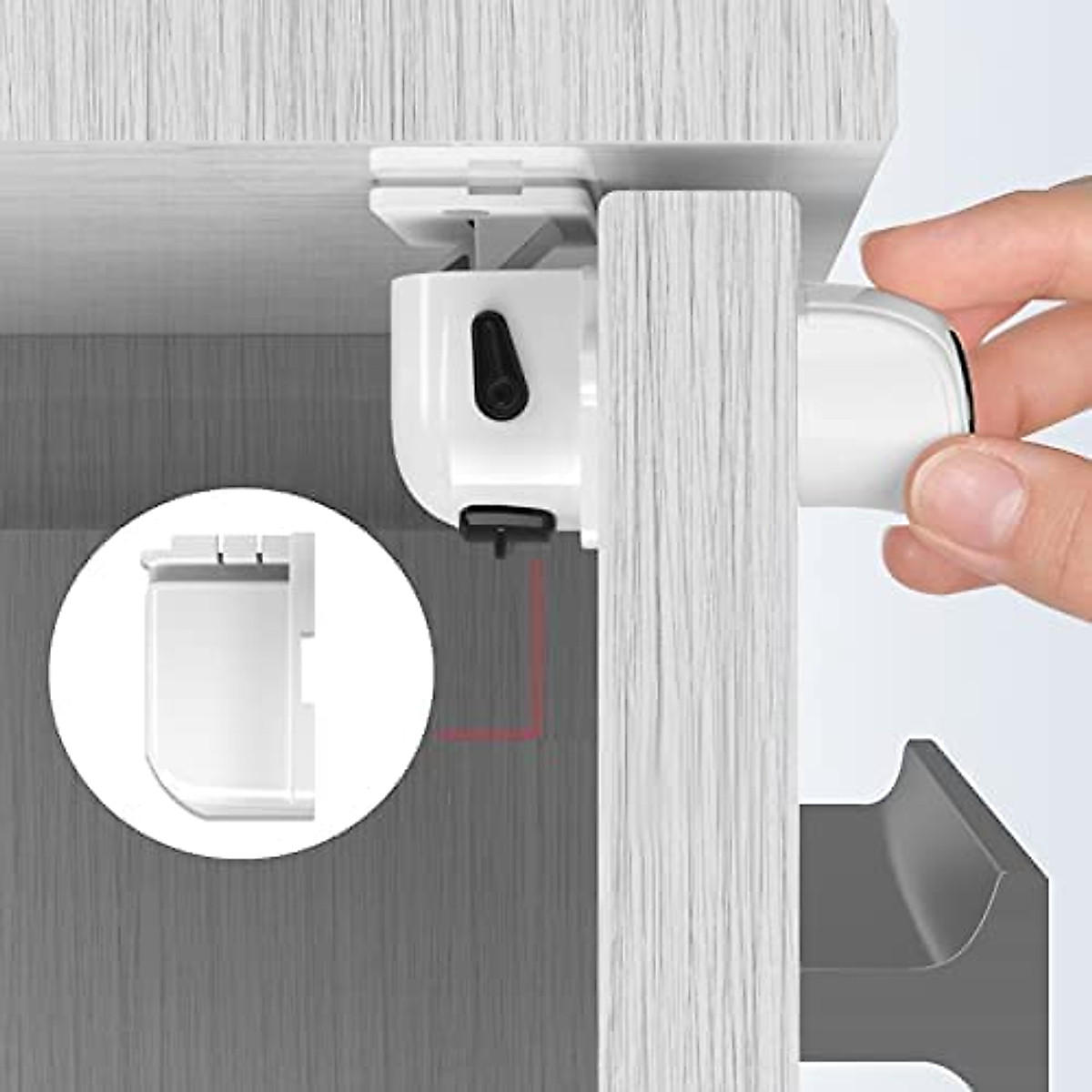 Generic Baby proofing Magnetic Locks for cabinets & Drawers, Easy Installation with Guide Included [8 Pack with 2 Keys] white