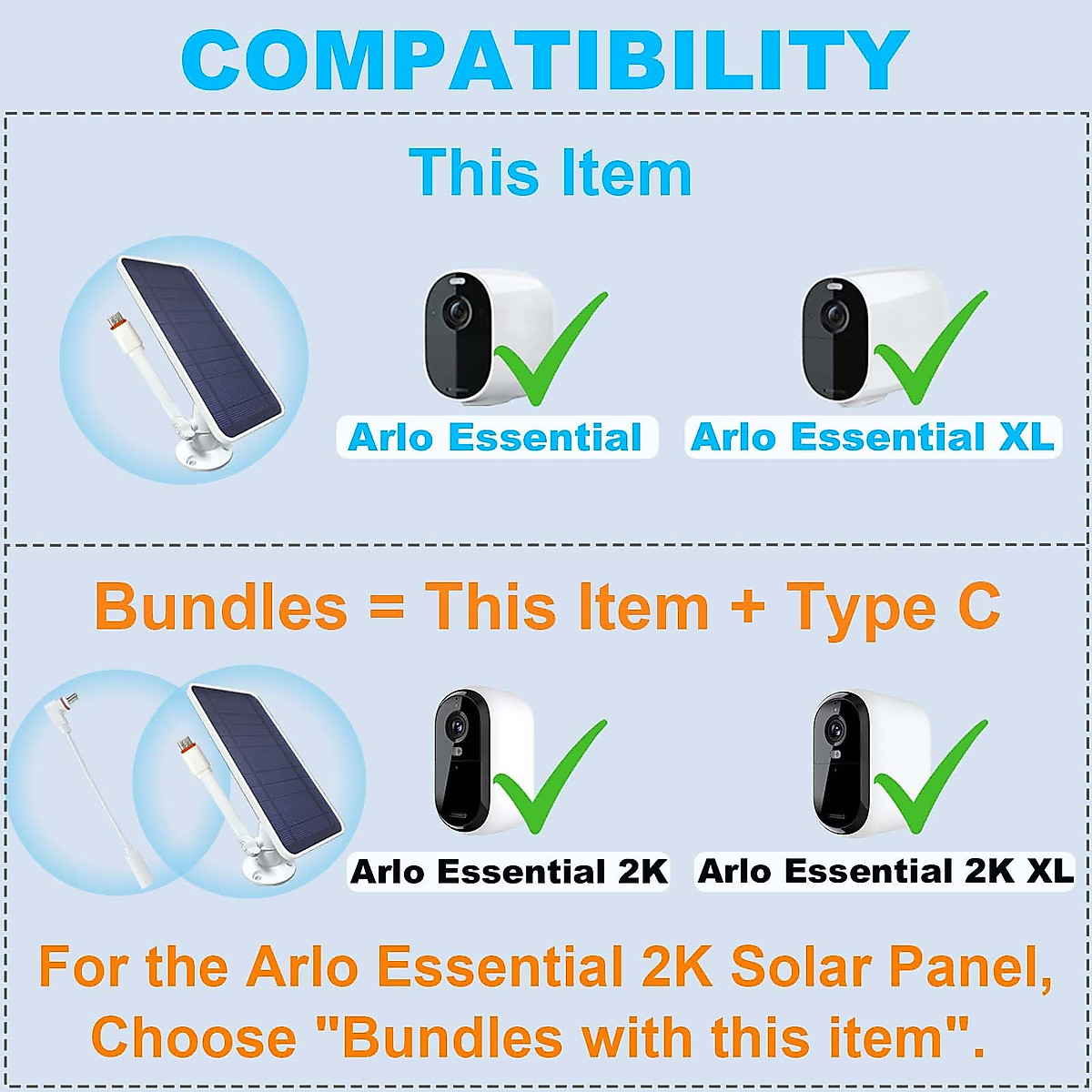 DIANMU Solar Panel for Arlo Essential Spotlight/XL Spotlight Camera Only (not for Essential 2K 2nd Gen), with 13FT Cable, Micro USB (not Type-C) Port, Al Alloy Wall Mount, Solar Panel Charger (3 Pack)