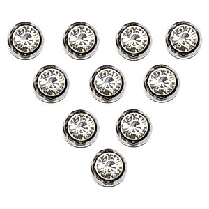 10 Replacement Belly Ring Clear Swarovski cz gem Top Ball Balls 5mm Silver 10pcs Navel Button Piercing bar Body Jewelry 14g