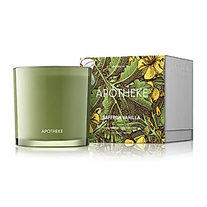 APOTHEKE Eden Collection Luxury Scented 3-Wick Jar Candle, Saffron Vanilla, 32 oz - Lily of The Valley, Jasmine, Rose, Coconut, Musk, Strong Fragrance, Aromatherapy, Long Lasting, Poured in The USA