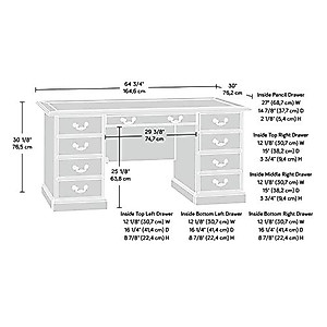 Sauder Heritage Hill Executive Desk, Classic Cherry Finish
