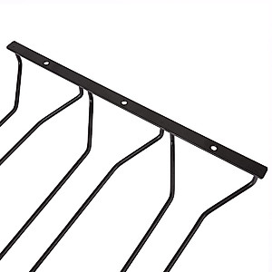 Dianoo 30.5cm Black Wine Glass Rack, Wine Glass Holder Under Shelf, Stemware Rack Under Cabinet, 3 Rows