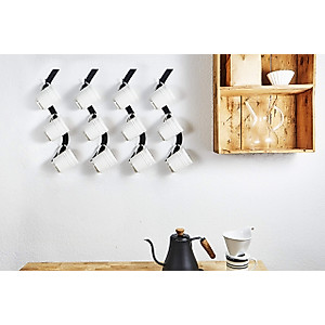 Coffee Mug Wall Rack - Metal Mug Racks for Wall - Unique "S" Curve Design - Wall Mug Rack - Coffee Cup Rack Wall Hanging Holder - Teacup and Mason Jar Hanger Display Holder