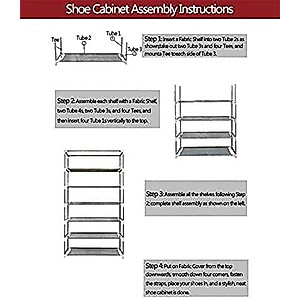 Mekek Shoe Rack Closet, Non-Woven 9 Tier Shoe Rack Shoe Shelf Storage Closet Organizer Cabinet (Purple)