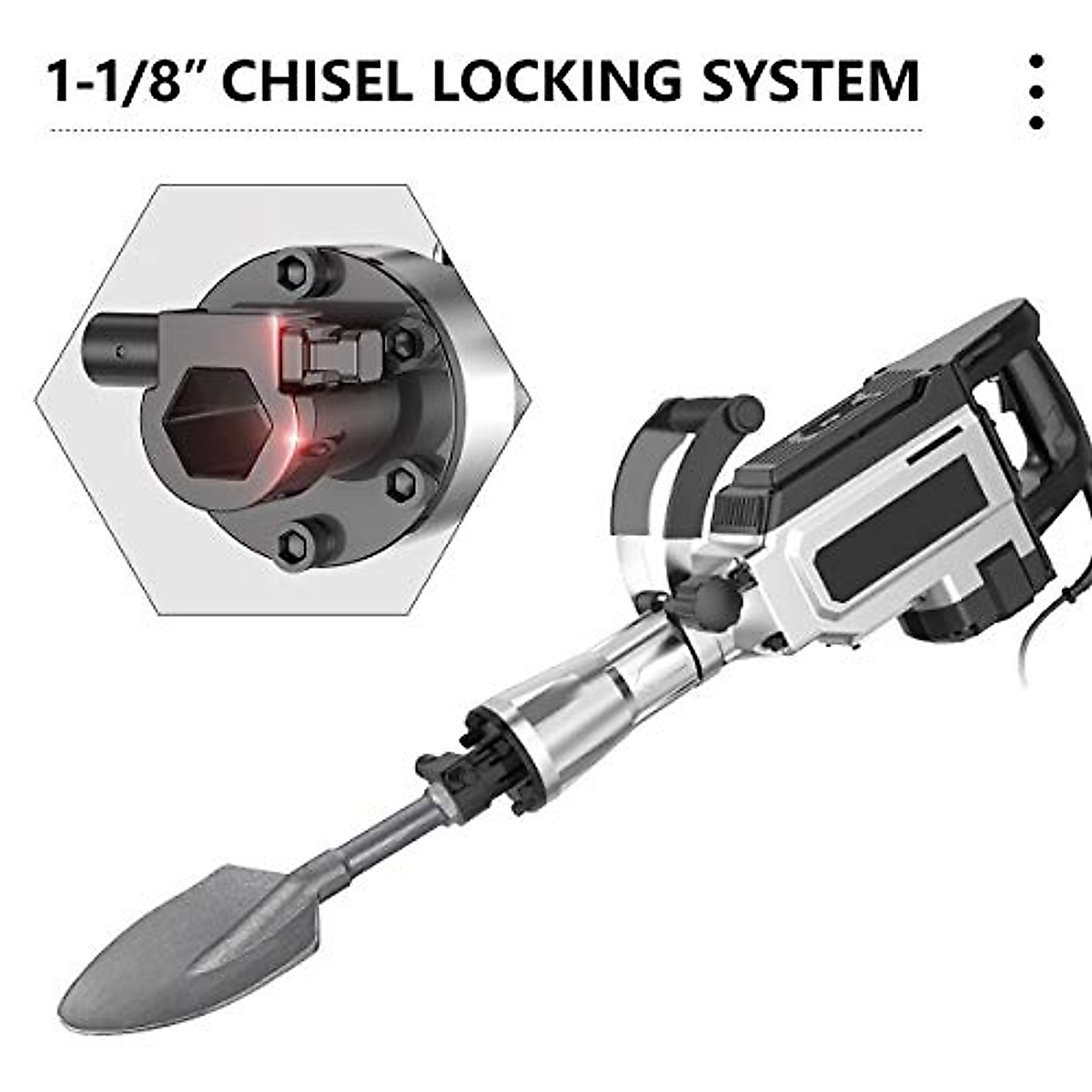 Clay Spade Chisel Bit for Demolition Jack Hammer, A-KARCK 1-1/8" Hex Shank Asphalt Cutter Chisel 17.5" Long, Alloy Steel Construction