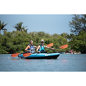 TAHE Beach LP2 Premium Inflatable 2 Person Kayak Complete Package Including Kayak, Seats (2), Paddles (2), Pump and Travel/Storage Bag, Blue (107255)