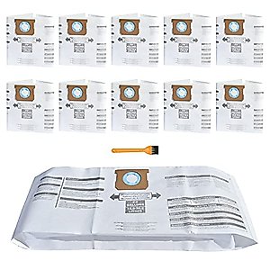 Vacuum Filter Bag for Shop-Vac 5-8 Gallon Type E, Dry Wet Disposable Collection Vacuum Bags, Replace Part No. 9066100, 90661, 906-61, 10PCS